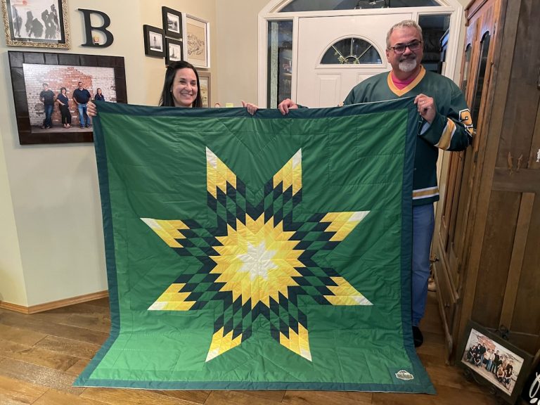 Indigenous Star Blanket Design by Dr Heavy Shield - Green Shirt Day